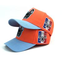 China Flat Brim Baseball Hat Two tone Customize Embroidered 5 panel Mid Profile 3D Patch Embroidered Custom Cotton Sport for sale