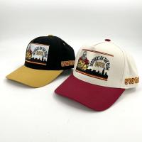 China 100% Cotton Twill 5 Baseball Caps Panel Two Tone Color With Customize Logo A Frame for sale
