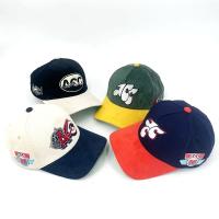 China Custom Embroidery Logo Baseball Caps Cotton Fabric 5 Panels With Suede Brim for sale