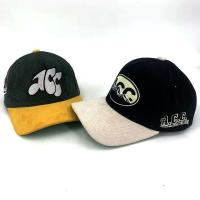 China Custom Embroidery Logo Baseball Caps Cotton Fabric 5 Panels With Suede Brim for sale