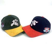 China Custom Embroidery Logo Baseball Caps Cotton Fabric 5 Panels With Suede Brim for sale
