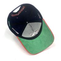 China Custom Embroidery Logo Baseball Caps Cotton Fabric 5 Panels With Suede Brim for sale