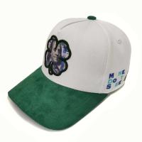 China Structured Baseball Cap Two tone Cotton 3D Patch Embroidered 5 panel Mid Profile Custom Pattern Custom Suede for sale
