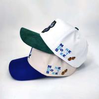 China Structured Baseball Cap Two tone Cotton 3D Patch Embroidered 5 panel Mid Profile Custom Pattern Custom Suede for sale