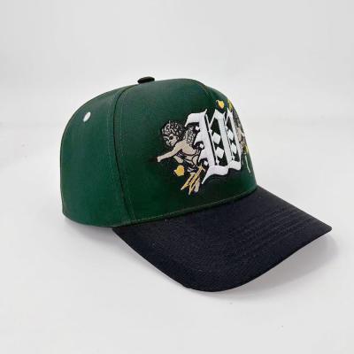 China Personalized Embroidered 5 Baseball Caps Panel Mid Profile Custom Embroidery Cotton Trucker for sale