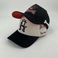 China Cotton Baseball Hat 3D Embroidery Custom Logo Dog Embroidered White And Black 5 Panel Personalized Sport Golf for sale