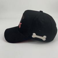 China Cotton Baseball Hat 3D Embroidery Custom Logo Dog Embroidered White And Black 5 Panel Personalized Sport Golf for sale