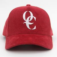 China Customized Corduroy 5 Baseball Caps Panel Caps 3D Embroidered Structured Sports for sale
