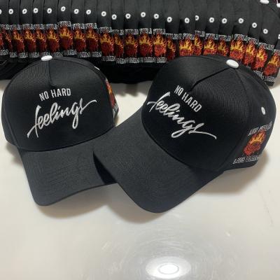 China Customized 5 Panel 3D Puff Embroidery Logo Baseball Caps Structured Cotton Design Hat for sale