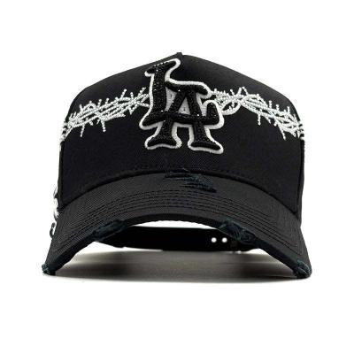 China US-Mexico Street LA Rhinestone Baseball Hat Breathable For Unisex for sale