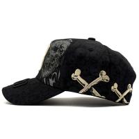 China Streetwear Baseball Cap Vintage Gothic Belico Big B Logo Skull Cross Bone 3D Embroidery Dad Allover Skull Pattern for sale