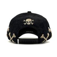 China Streetwear Baseball Cap Vintage Gothic Belico Big B Logo Skull Cross Bone 3D Embroidery Dad Allover Skull Pattern for sale