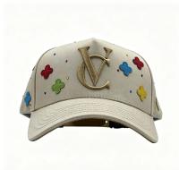 China Custom Embroidered Hats American Mexican Street Style Colorful Leather Rhinestone VC 3D Detail for sale