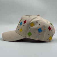 China Custom Embroidered Hats American Mexican Street Style Colorful Leather Rhinestone VC 3D Detail for sale