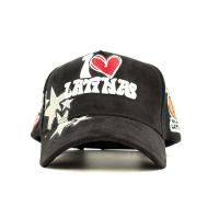 China Baseball Hats Streetwear I Love Latinas Black Suede Big Booty Latinas Multi patch Embroidered Y2K Adjustable for sale