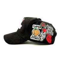 China Baseball Hats Streetwear I Love Latinas Black Suede Big Booty Latinas Multi patch Embroidered Y2K Adjustable for sale