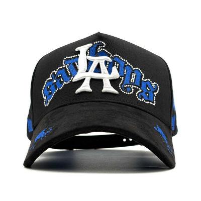China Vintage Baseball Cap High end Fashion Suede 3D Embroidery With Rhinestone for sale