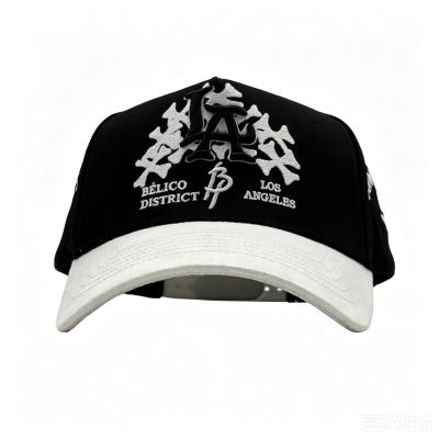 China Bélico District La Baseball Caps Skeleton Trucker Black White Streetwear for sale