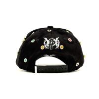 China Black Faux Suede Glow In Baseball Caps The Dark Hat Colorful Crystal Rhinestone Decor Gothic Curved Brim for sale