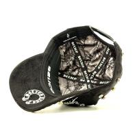 China Black Faux Suede Glow In Baseball Caps The Dark Hat Colorful Crystal Rhinestone Decor Gothic Curved Brim for sale