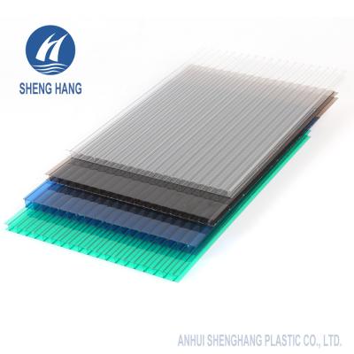 China 6mm Twin Wall Polycarbonate Hollow Sheet 2100mm Width Building Roofing Material for sale