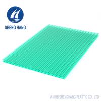 China Green Polycarbonate Twin Wall Hollow Sheets 4mm-12mm for Decoration and Roofing for sale