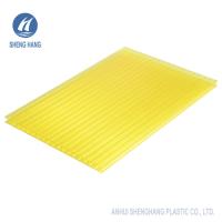 China Green Polycarbonate Twin Wall Hollow Sheets 4mm-12mm for Decoration and Roofing for sale