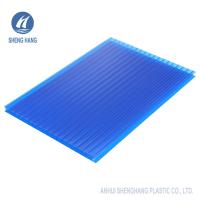 China Blue Polycarbonate PC Hollow Sheet 6mm 8mm 10mm Twin Wall Building Material for sale