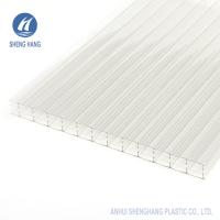 China Four Wall Polycarbonate Hollow Sheet 14mm 2.2kg/m2 High Impact Strength PC Board for sale