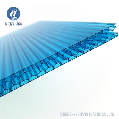 China Honeycomb Polycarbonate Panels Anti UV Impact 6mm 12mm PC Thermal Insulation Sheet for sale