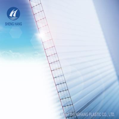 China Clear Hollow Multi Wall Polycarbonate Sheet 8mm 10mm 12mm UV Resistant for sale