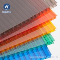 China 10mm Twin Wall Polycarbonate Panels Yellow Grey for Greenhouse Weather Resistance for sale