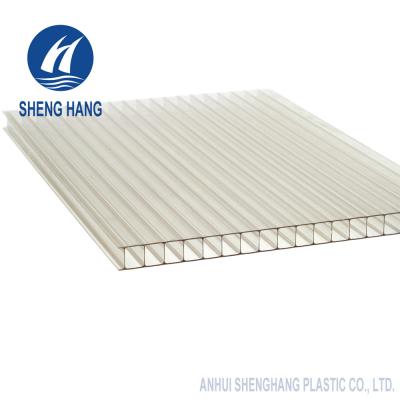 China 8mm Twin Wall Polycarbonate Sheet 2100x6000mm 1.5kg/m2 UV Resistant Roofing Panel for sale