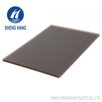 China SGS 10mm Twin Wall Polycarbonate Sheet Bronze UV Protected Roofing Panel 2100mm Width for sale