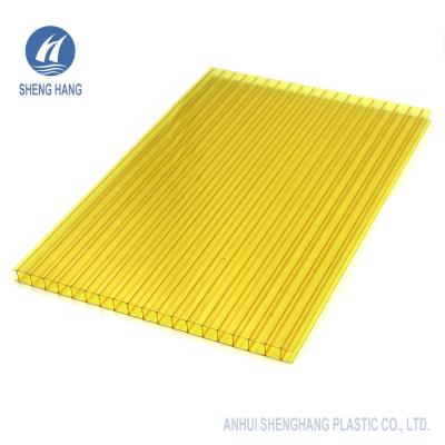 China ODM Coloured Eco 6mm Twin Wall Polycarbonate Sheet for Gardens Roofing for sale