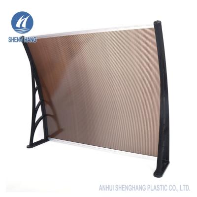 China SGS Lightweight Polycarbonate Plastic Awning Brown for sale