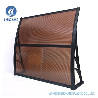 China Aluminum Polycarbonate Door Canopy 1.2x1m Durable Anti UV Weather Resistant Awning for sale