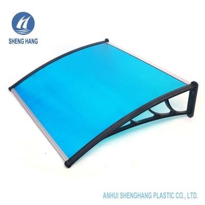 China Blue Polycarbonate Awning 1200mm Width 1000mm Depth Anti Scratch Eco Sun Shelter for sale