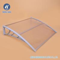 China Polycarbonate Door Canopy Awning 1200x1000mm Clear Gray Bracket 5mm Twinwall Sheet for sale