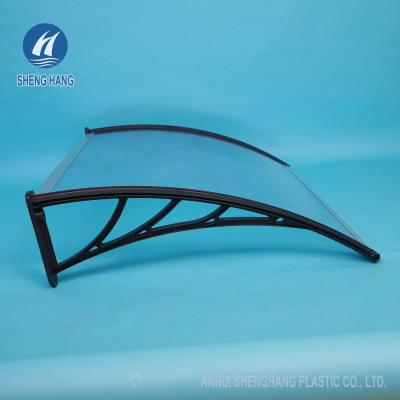 China Clear Polycarbonate Door Awning 1200mm Width 1000mm Depth UV Resistant Sunshade for sale