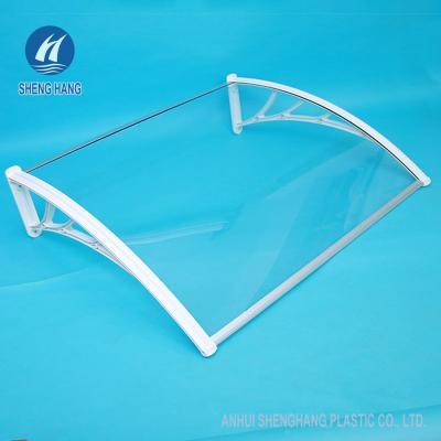 China Solid Polycarbonate Awning 3mm Thick 1000mm Depth Plastic Support Frame for Home Business for sale