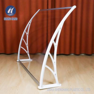 China Solid Polycarbonate Door Canopy Awning 3mm UV Protection 1200mm Width for sale