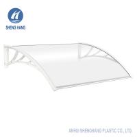 China Solid Polycarbonate Door Canopy Awning 3mm UV Protection 1200mm Width for sale