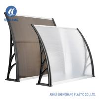 China Sunshield Curved Polycarbonate Plastic Awning 5mm UV Coating for sale