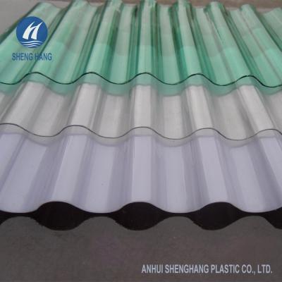 China 50um UV Protected Corrugated Polycarbonate Roofing Sheet 6000mm Length for sale