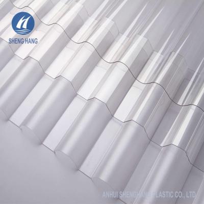 China Clear Corrugated Polycarbonate Sheets 0.8mm-3.0mm Coextrusion CNAS for sale