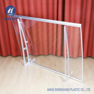 China 55x35 Inch Curved Polycarbonate Canopy Awning with Aluminum Bracket 1400mm Width for sale