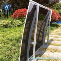 China 55x35 Inch Curved Polycarbonate Canopy Awning with Aluminum Bracket 1400mm Width for sale