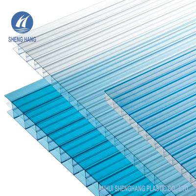 China Lightweight 3-Wall Polycarbonate Hollow Sheet 8-16mm Fire Resistant Roofing Board for sale