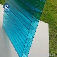 China Lightweight 3-Wall Polycarbonate Hollow Sheet 8-16mm Fire Resistant Roofing Board for sale